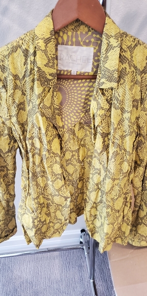 RACHEL Rachel Roy | Jackets & Coats | Yellow Tan Rayon Jacket | Poshmark
